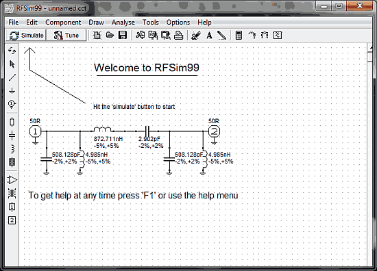 Download RFSim99 - simulador para projetos de RF e filtros - Toni ...