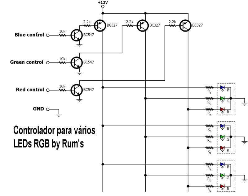 Circuitos de controlador para LED RGB - Toni Eletrônica