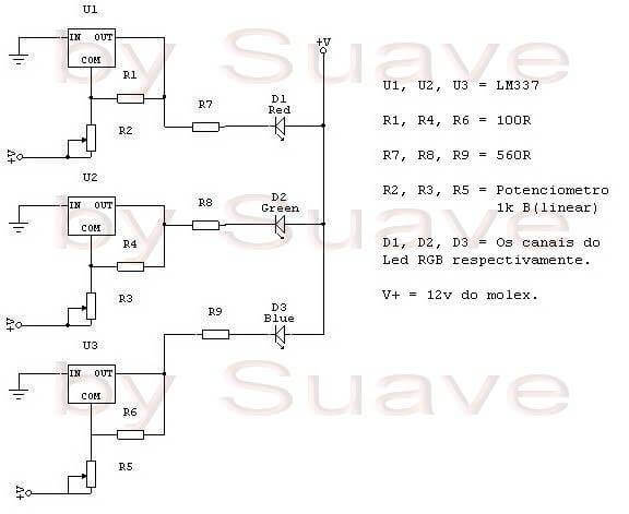 Circuitos de controlador para LED RGB - Toni Eletrônica