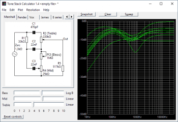 Download software Tone Stack calculator grátis - Toni Eletrônica