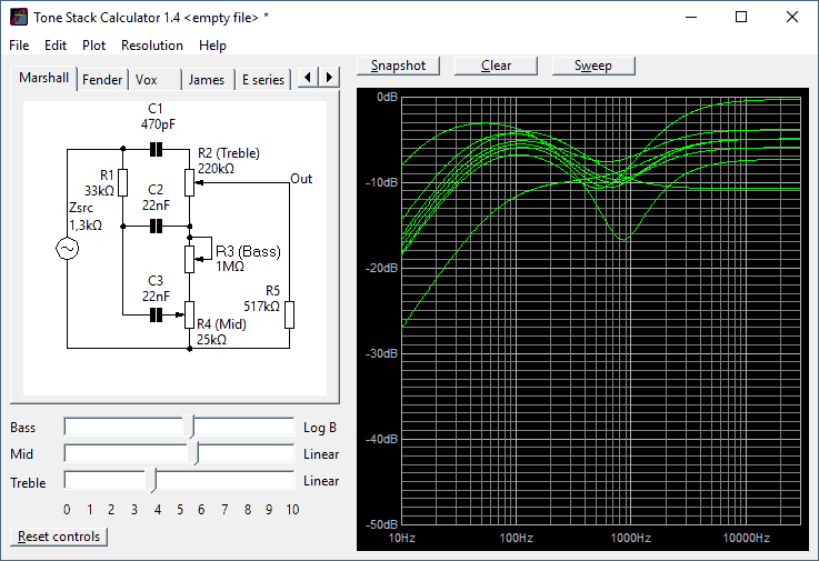 Download software Tone Stack calculator grátis - Toni Eletrônica
