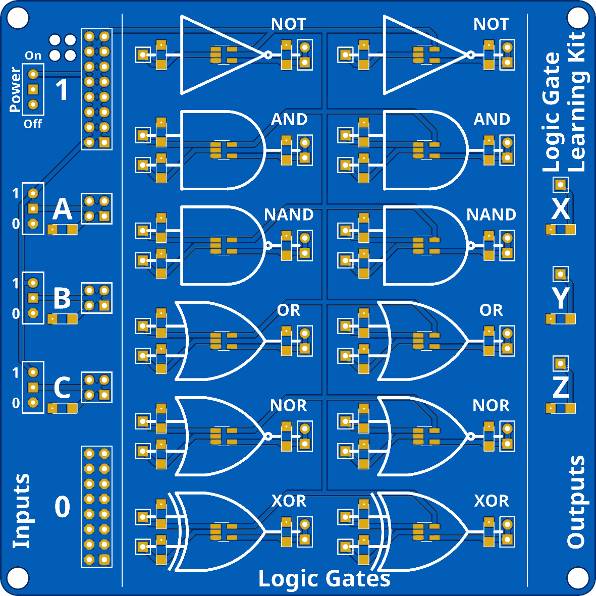 Circuito kit de aprendizagem de portas lógicas - Toni Eletrônica