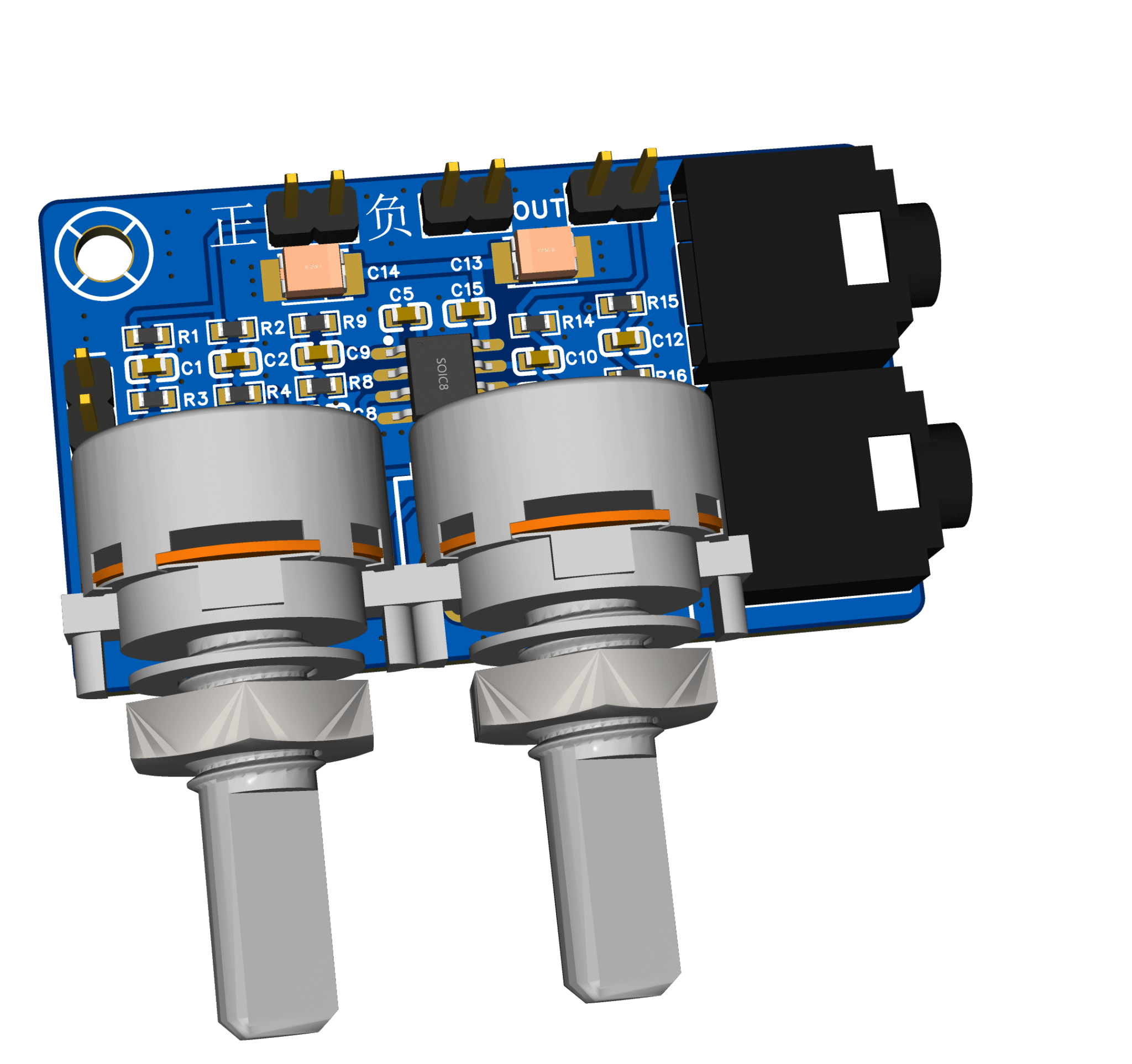 Circuito de mixer de áudio + microfone com volume - Toni Eletrônica